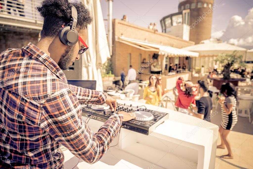 Dl plays music in a club — Stock Photo © oneinchpunch #73692833