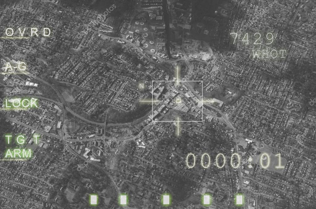 Aircraft computer, target locked, ready to fire — Stock Photo ...