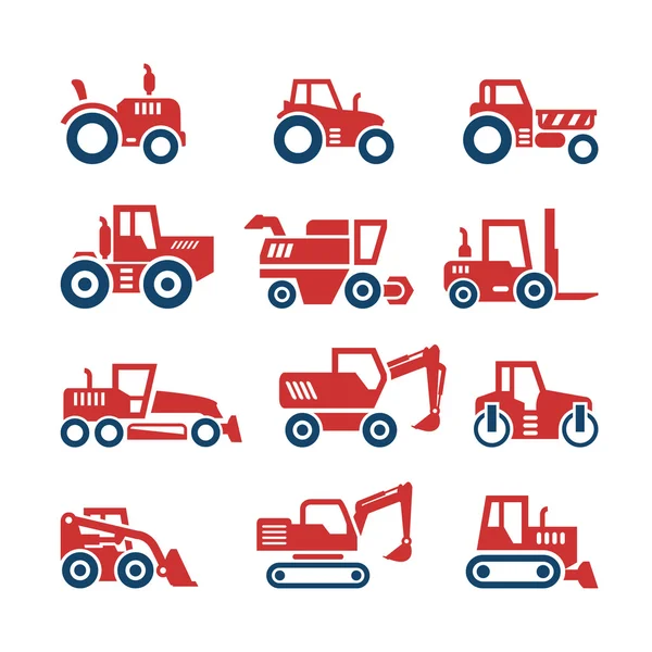 Tractors icons set Vector Art Stock Images | Depositphotos