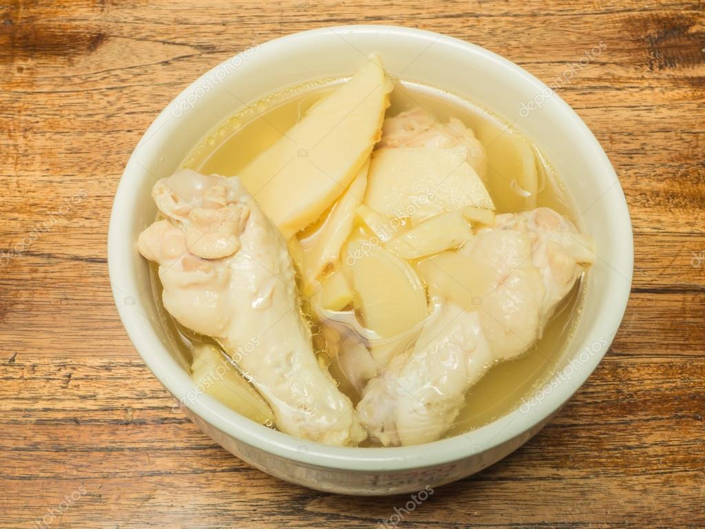 Bamboo Shoot boiled with chicken bones — Stock Photo © P.Kanchana #71746499