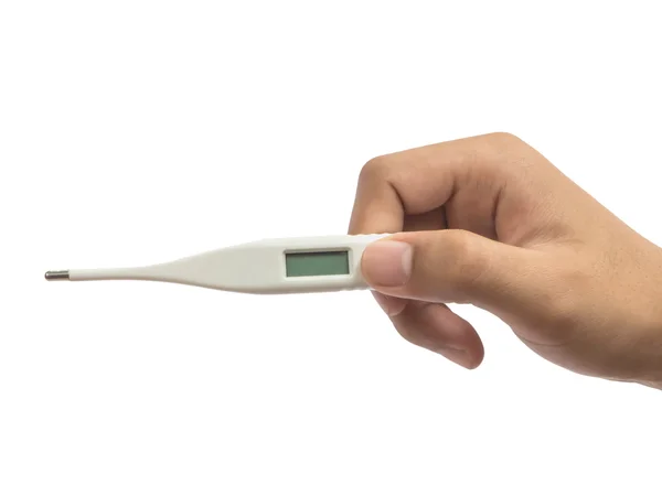 Hand holding digital thermometer - Stock Image - Everypixel