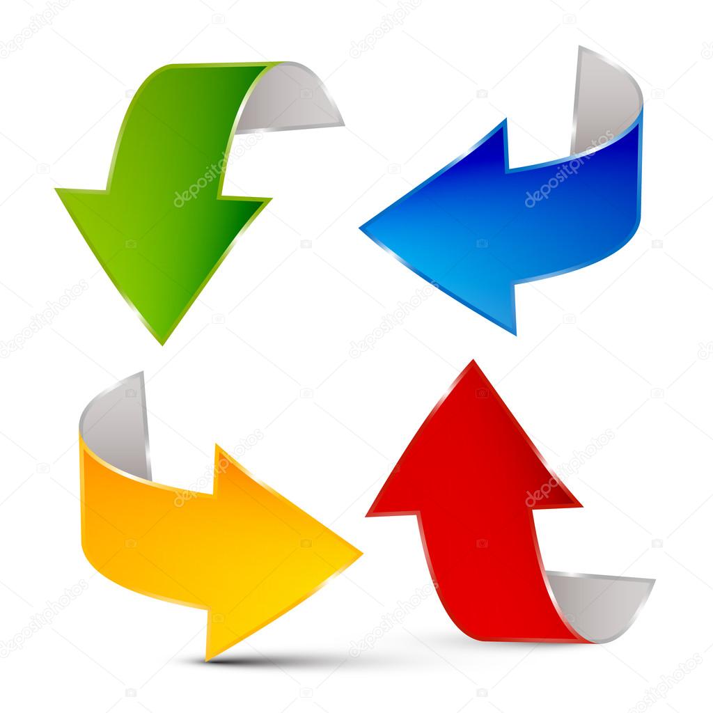 Arrows - Colorful Vector Logotype Arrow Set Isolated on White ... Arrows - Colorful Vector Logotype Arrow Set Isolated on White ...