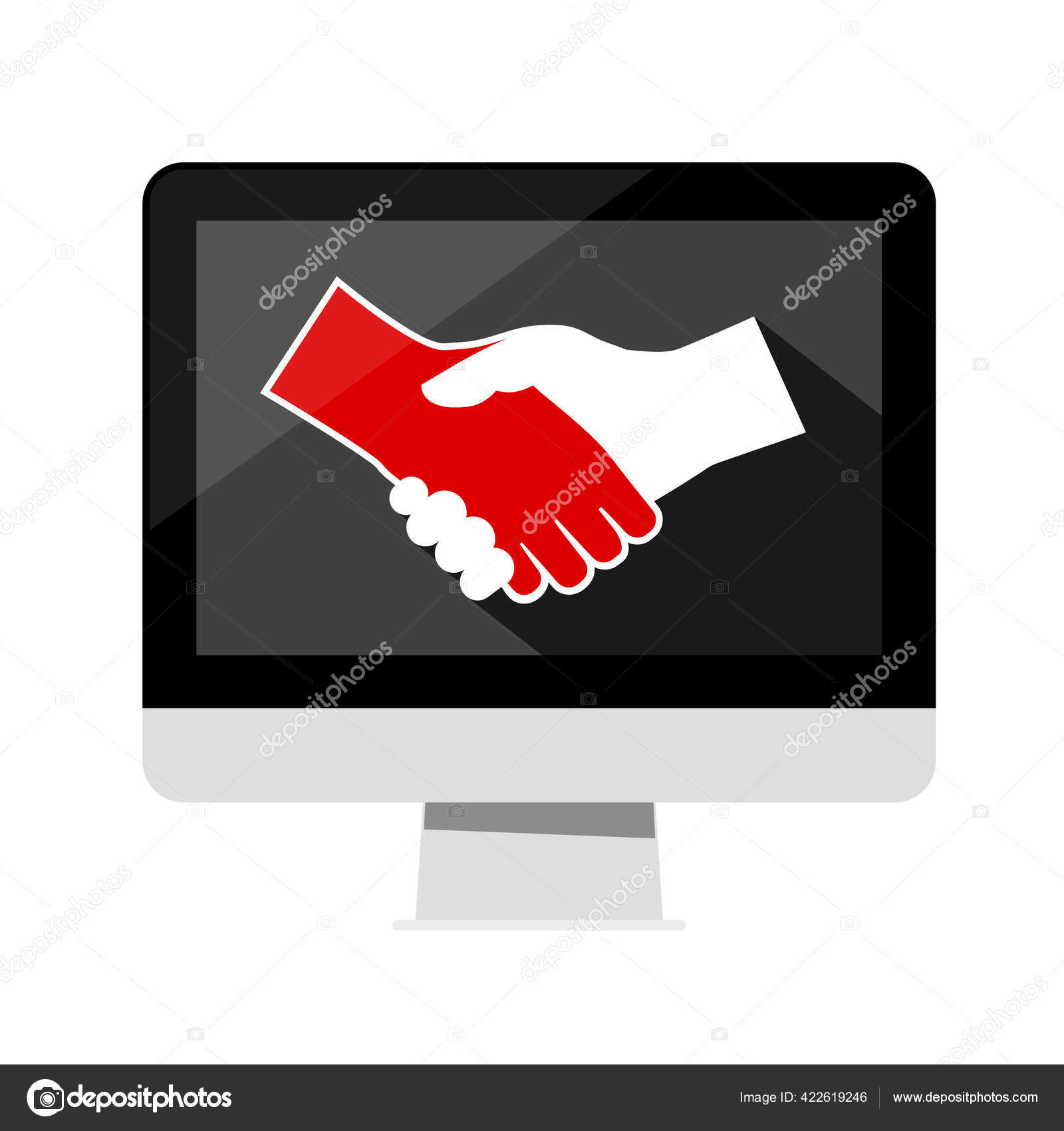 Shaking Hands Screen Vector Deal Symbol Stock Vector by ©mejn 422619246