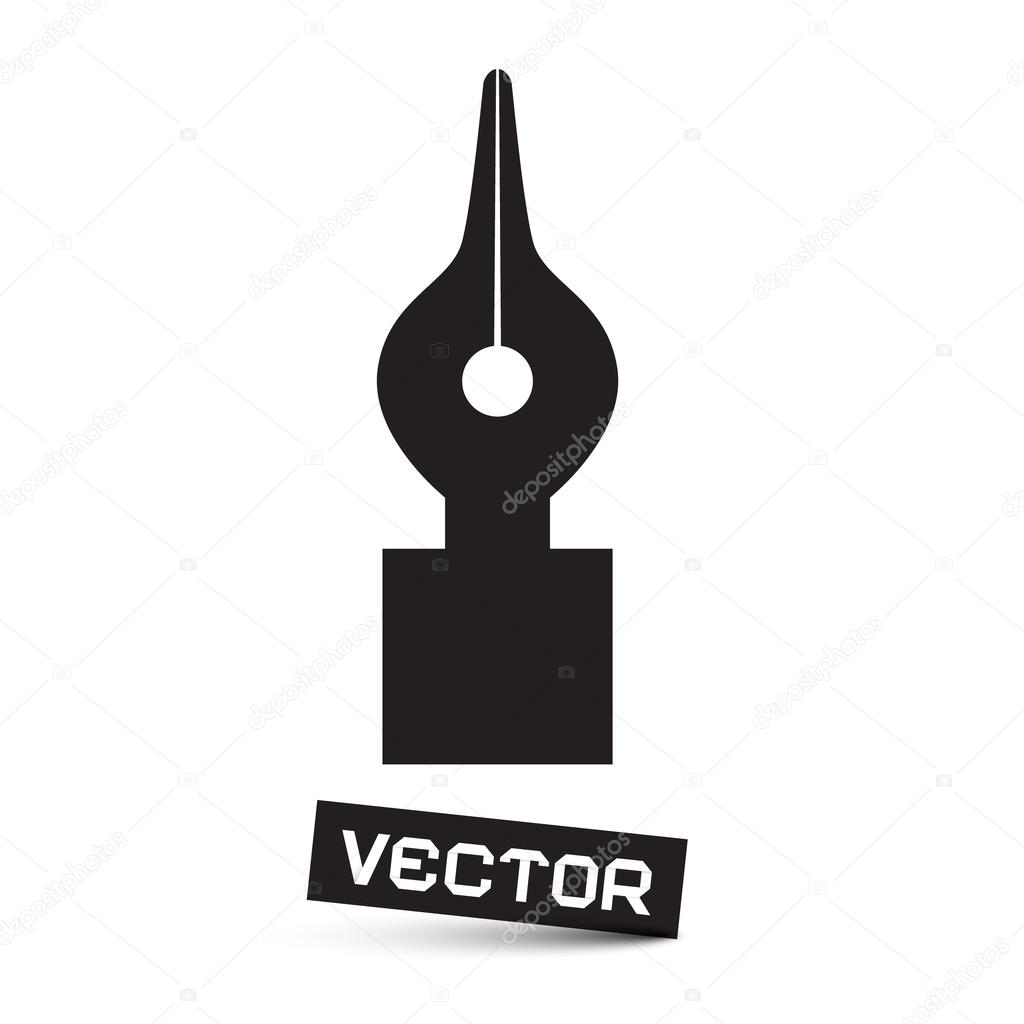 Vector Symbol - Black Pen Icon Isolated on White Stock Vector by ©mejn ...