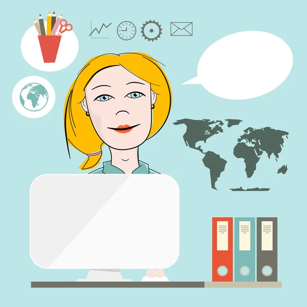Secretary Flat Design Vector Illustration Stock Vector Image by ©mejn ...