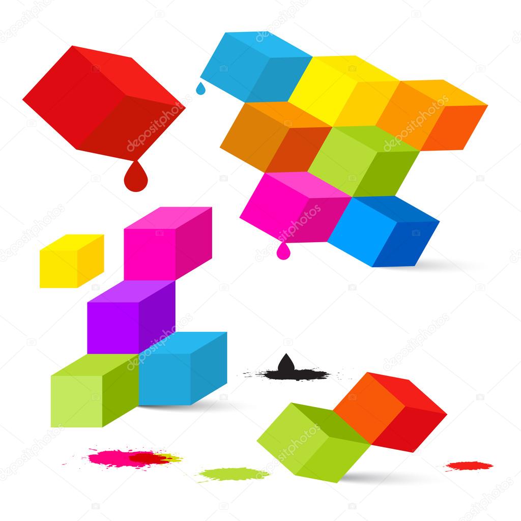 Colorful Vector Cubes Stock Vector Image by ©mejn #73756469