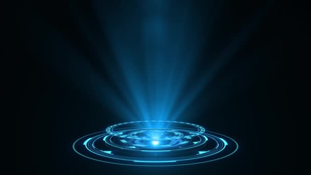 Rounded blue hologram HUD design animation. Digital technology concept ...