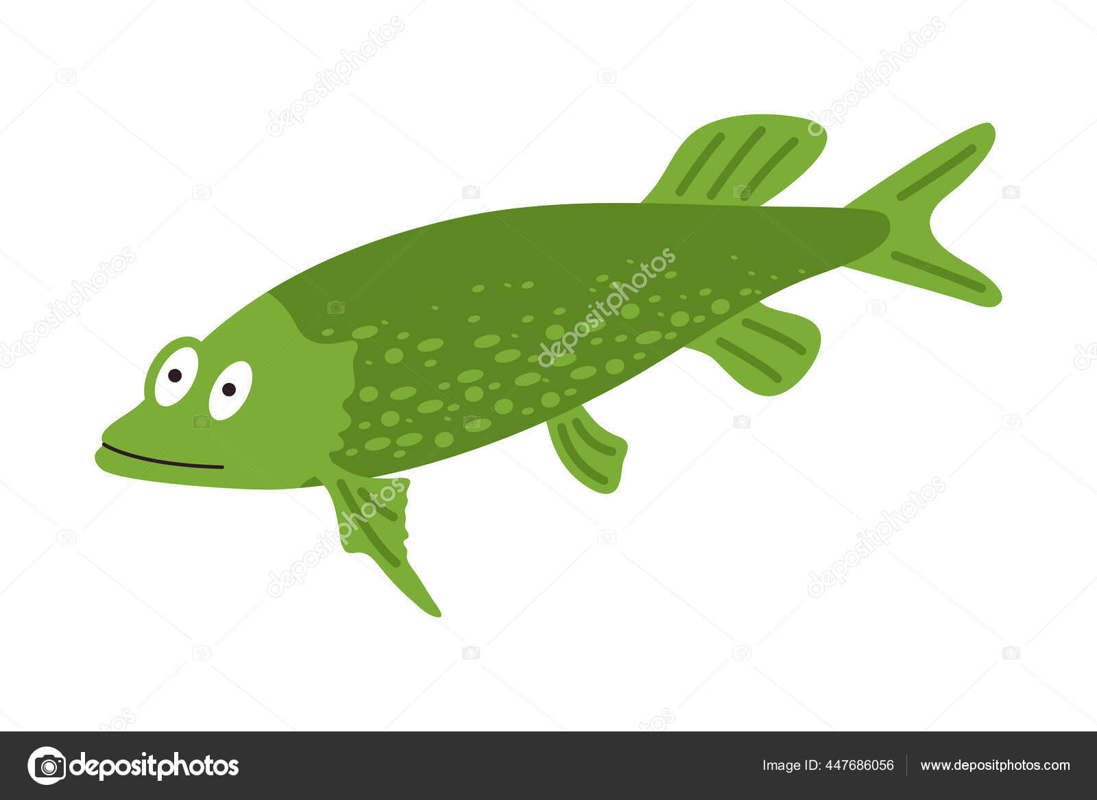 Caricatura Feliz Lucio Ilustración Vectorial Aislada Sobre Fondo Blanco ...