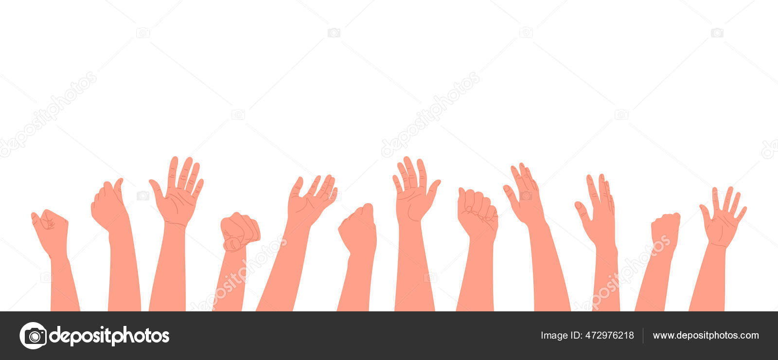 Human Hands Clap Clap Illustration Flat Style White Background Stock ...