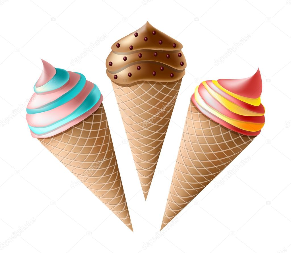 Three ice creams Stock Vector Image by ©lh #93925526
