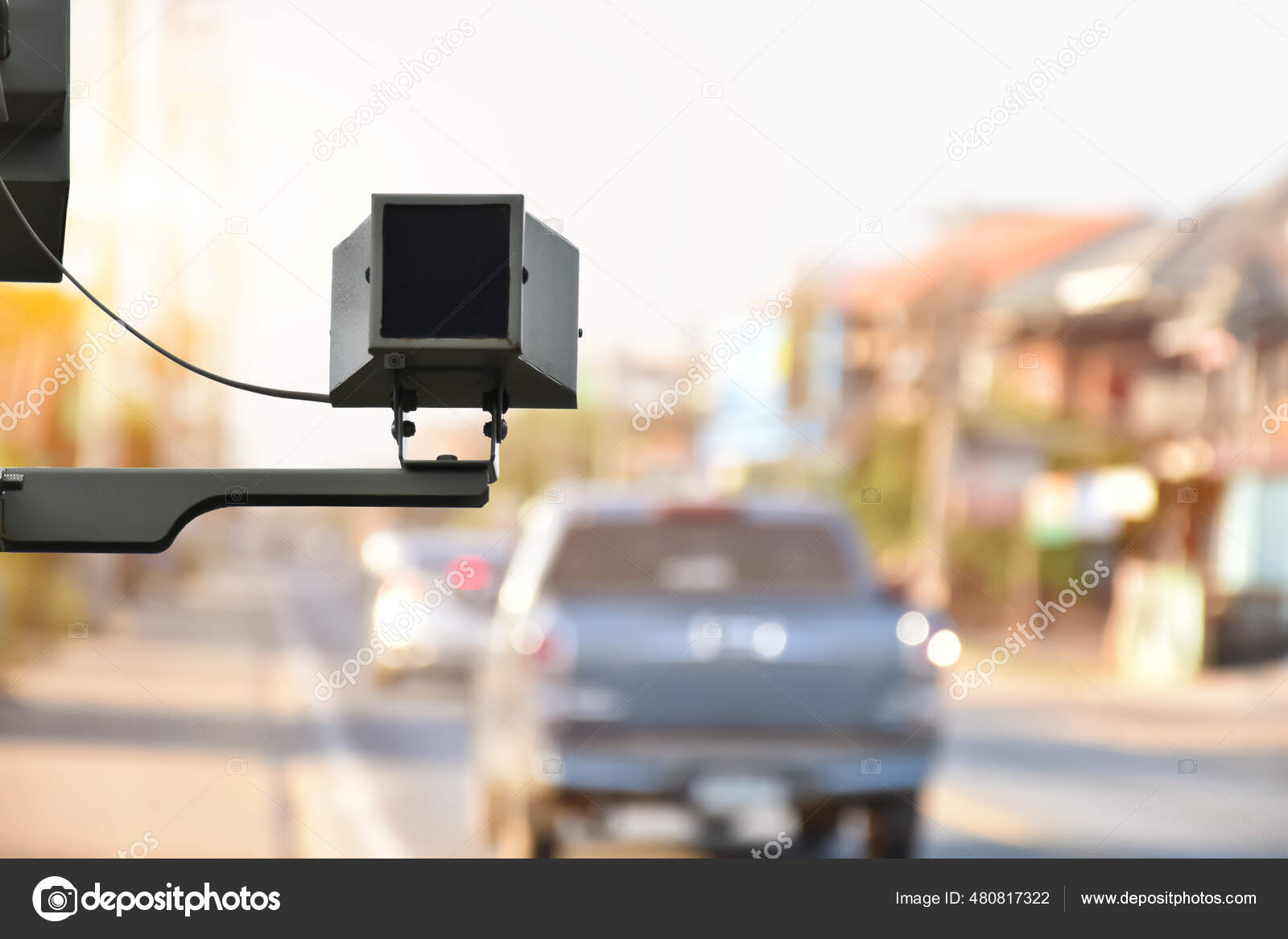 Cctv Camera Installed Road Monitoring Traffic Transportation Problems ...