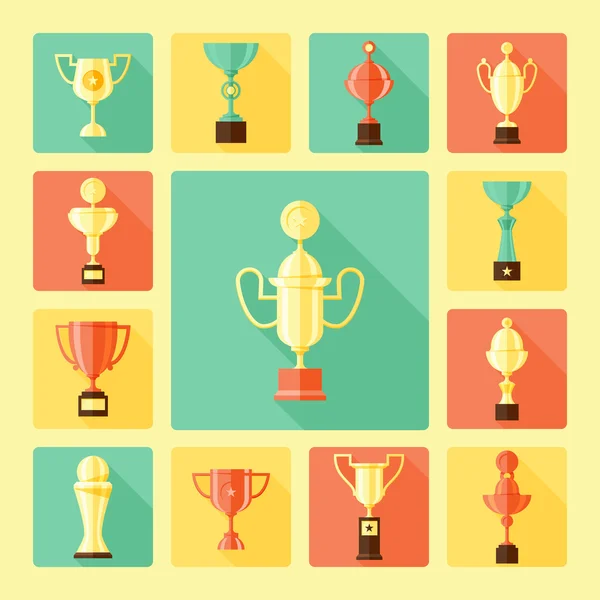 Vector icons set of golden sport award cups. — Stock Vector © painterr ...