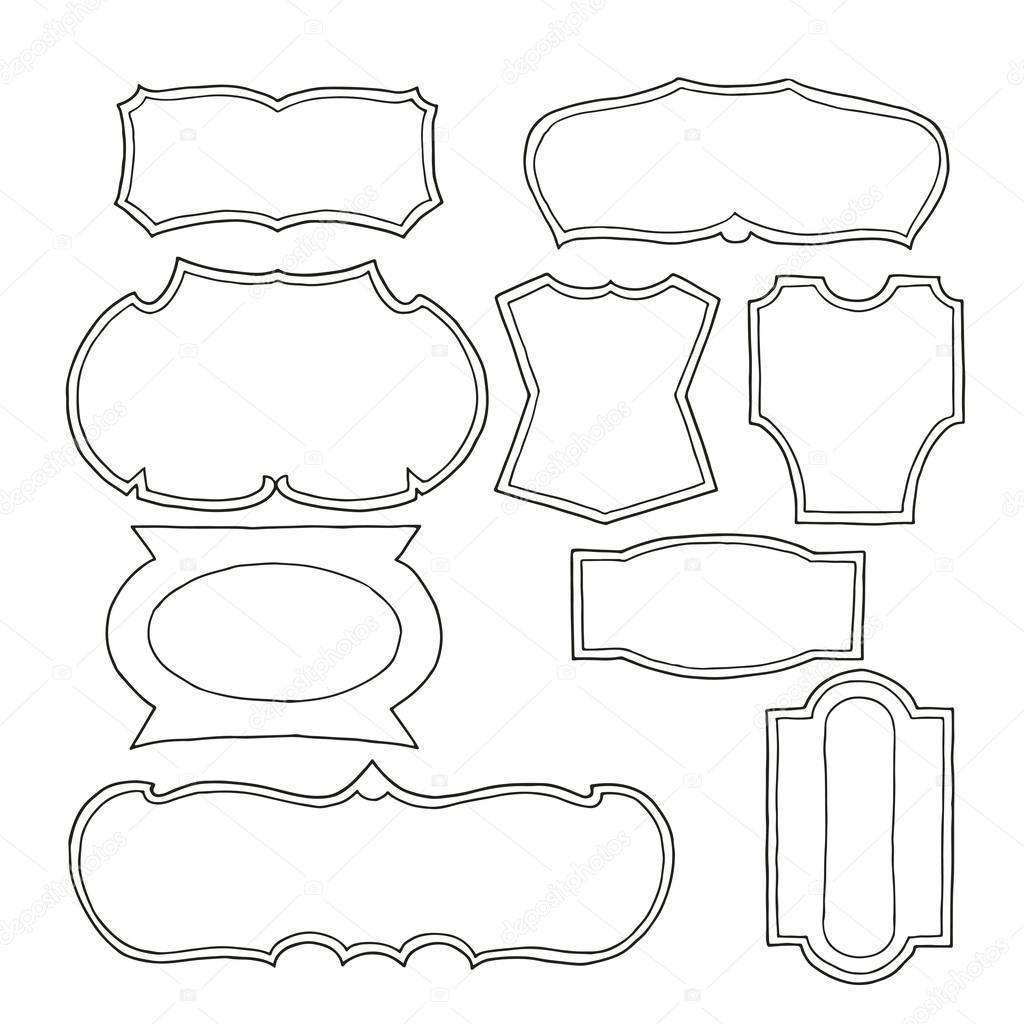 Set of hand drawn vintage logo shapes Stock Vector Image by ©Celticlit ...