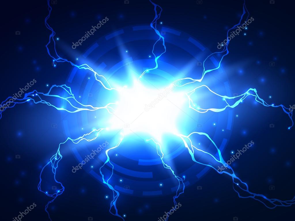 Abstract blue lightning vector science background — Stock Vector ...