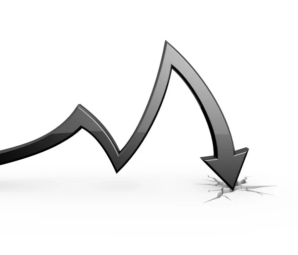 Red 3d arrow collapse — Stock Photo © Onypix #38647615