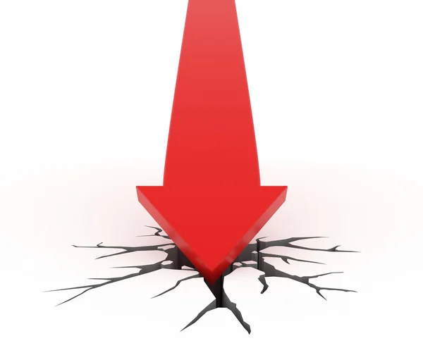 Red 3d arrow collapse — Stock Photo © Onypix #38647615
