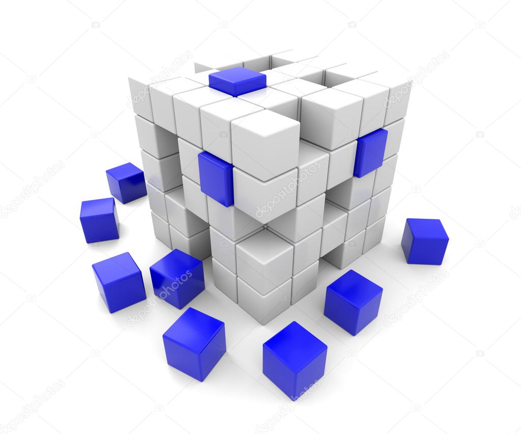 3D blue and white cubes — Stock Photo © Onypix #91444024