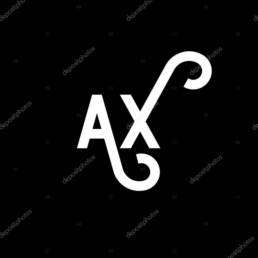 Diseño del logotipo de la letra AX sobre fondo negro. AX iniciales ...