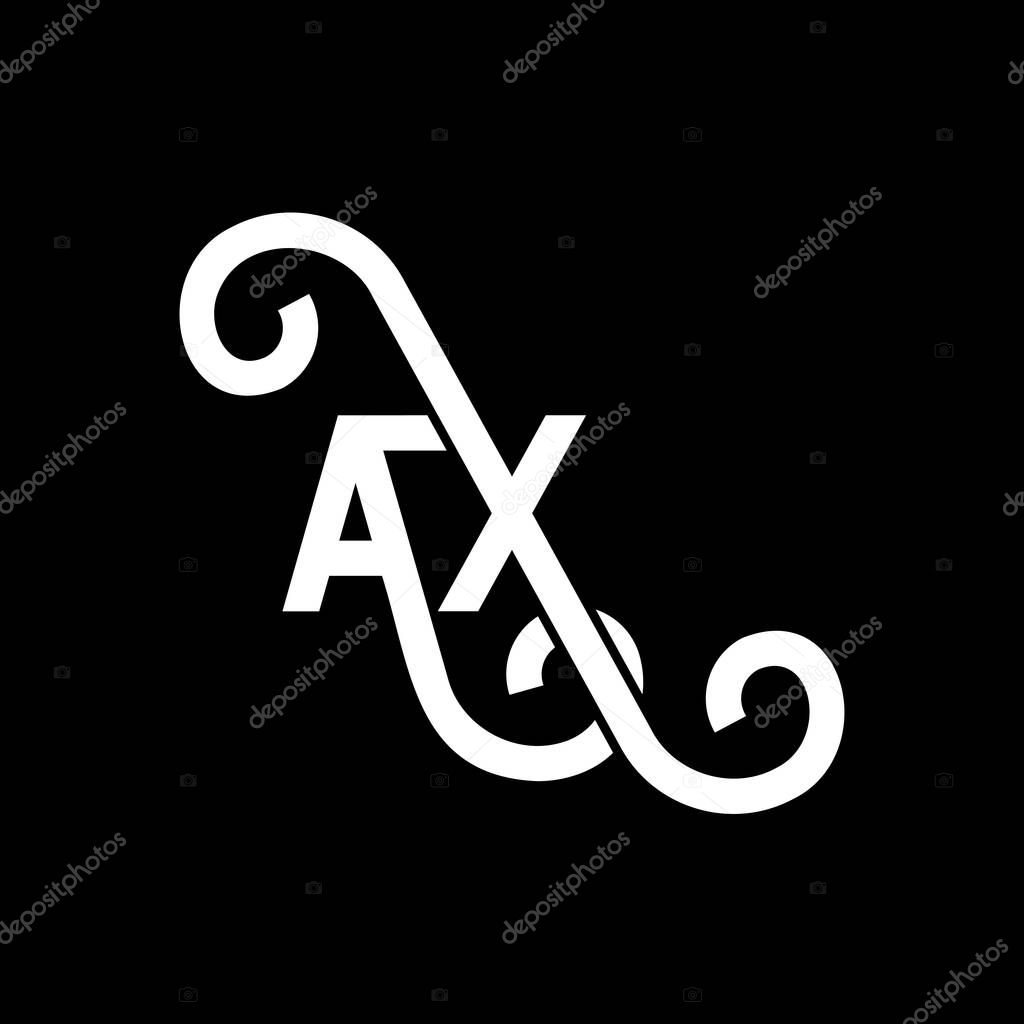 Diseño del logotipo de la letra AX sobre fondo negro. AX iniciales ...