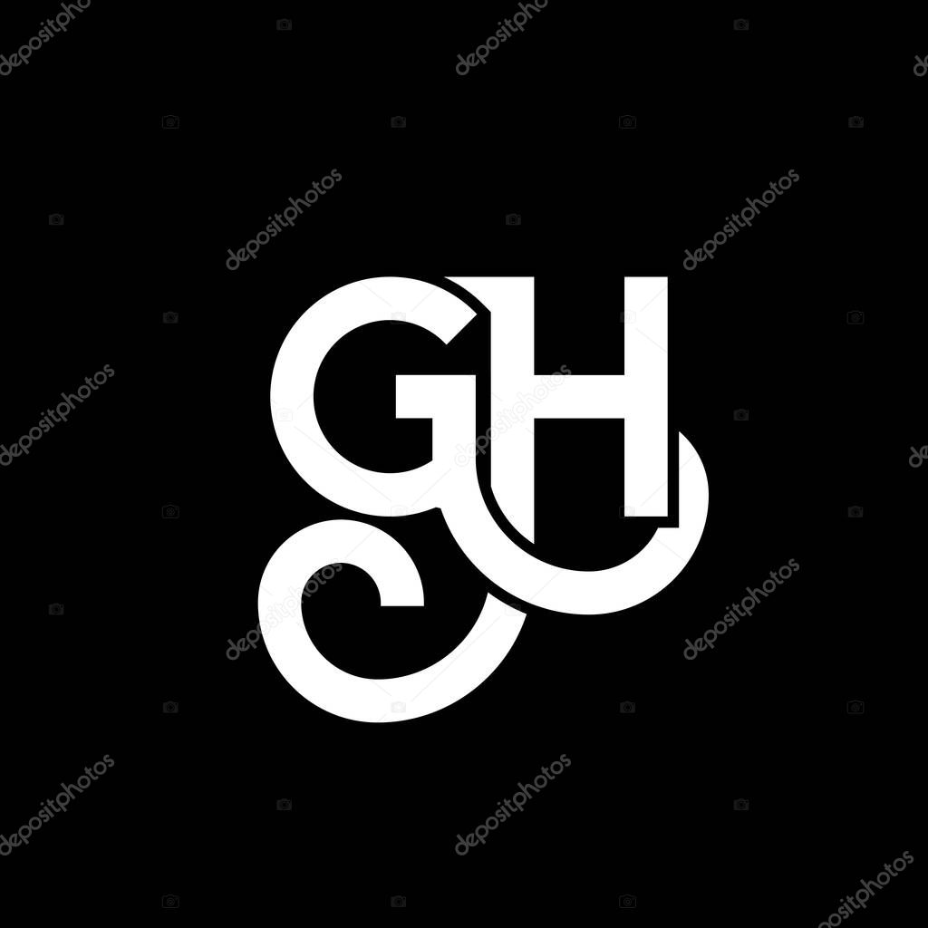 Dise o del logotipo de la letra GH sobre fondo negro. GH iniciales creativas letra logo concepto ...