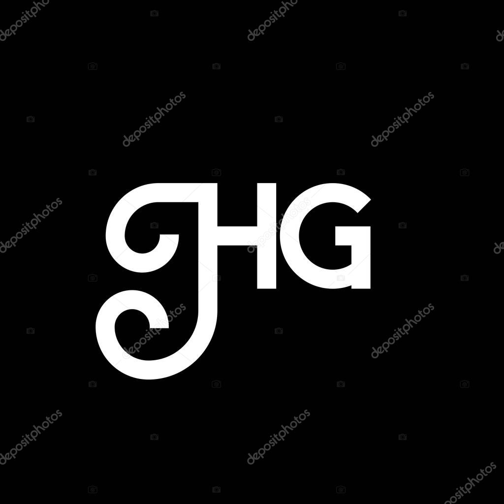 Diseño del logotipo de la letra HG sobre fondo negro. HG iniciales ...