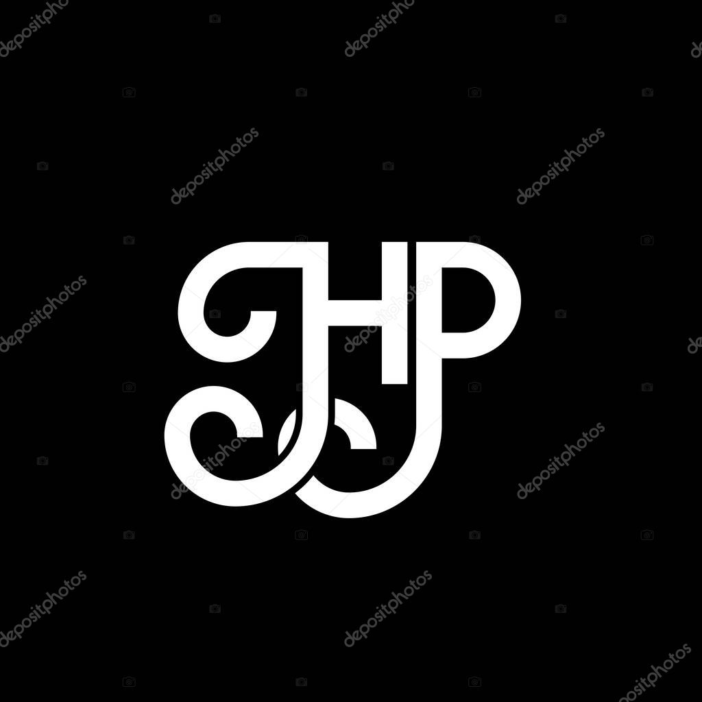 Diseño del logotipo de la letra HP sobre fondo negro. HP iniciales ...