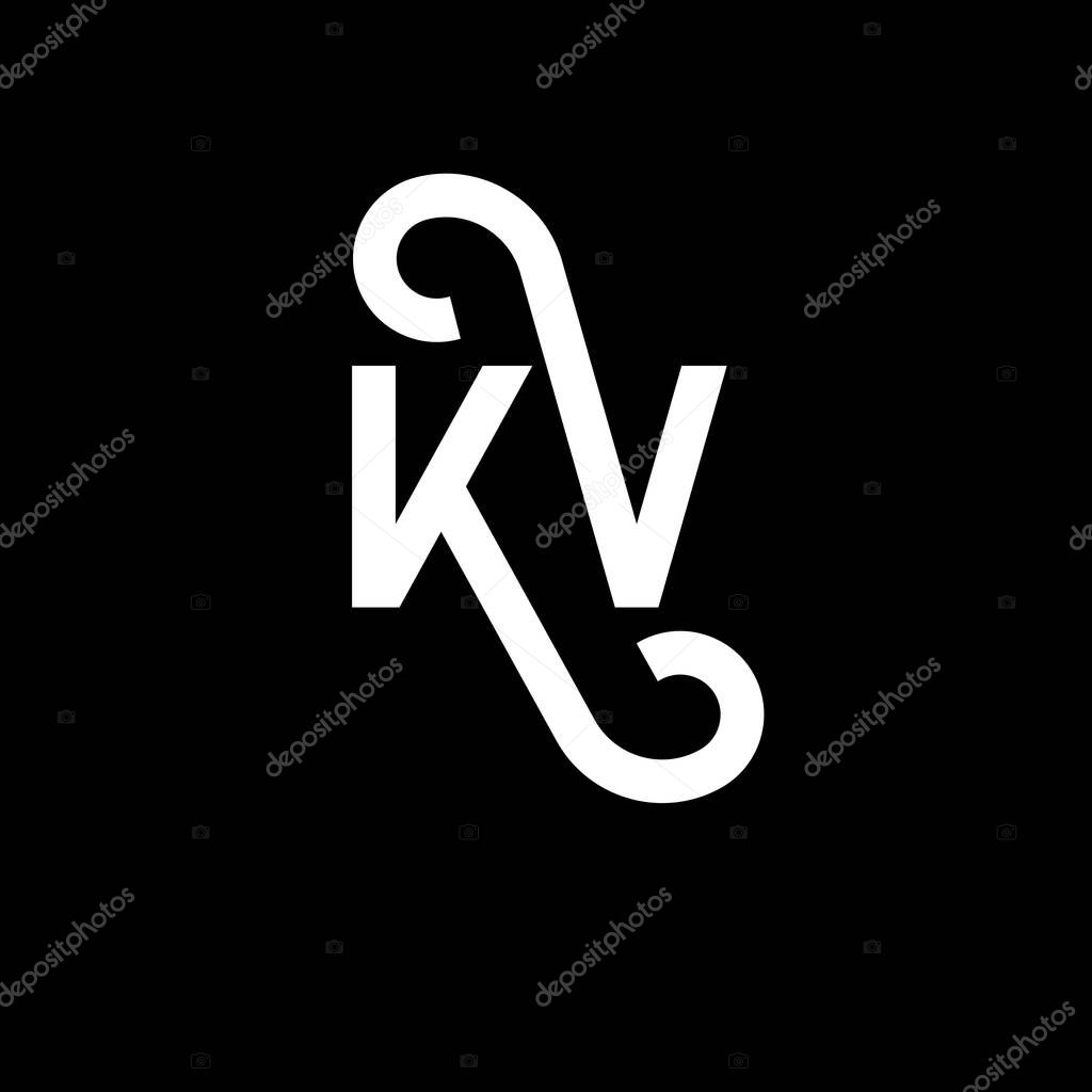 Dise o del logotipo de la letra KV sobre fondo negro. KV iniciales creativas letra logo concepto ...