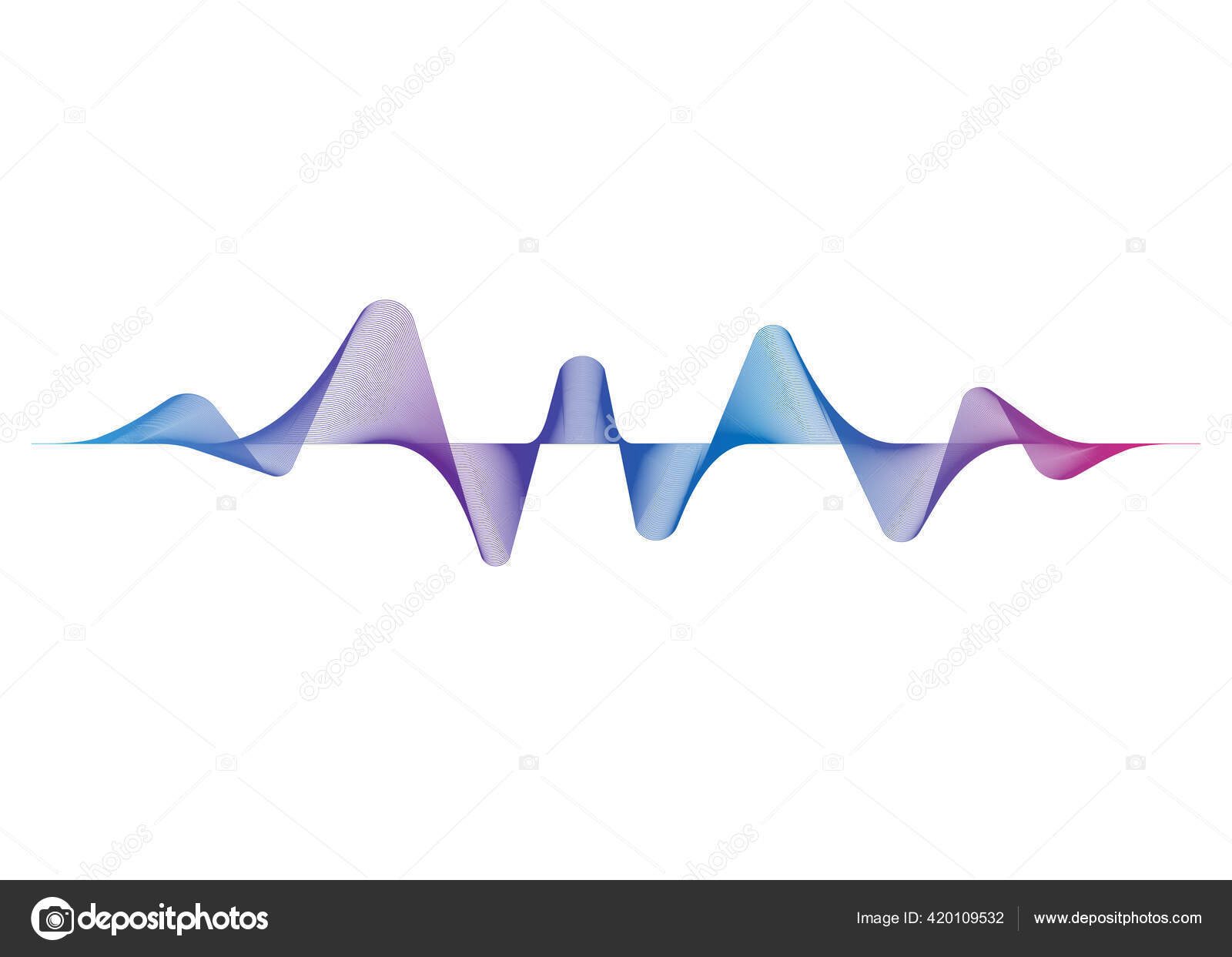 Sound Wave White Background Symbol Audio Signal Stock Vector by ...