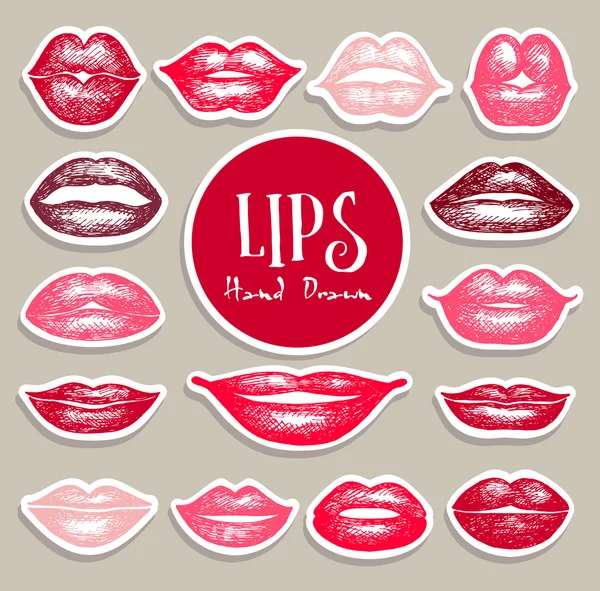 Cartoon lips stickers Stock Vector Image by ©vectortatu #383219460