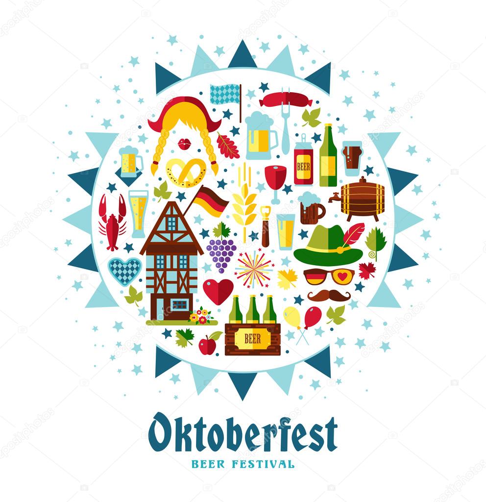 Oktoberfest celebration symbols Stock Illustration by ©olgamilagros ...