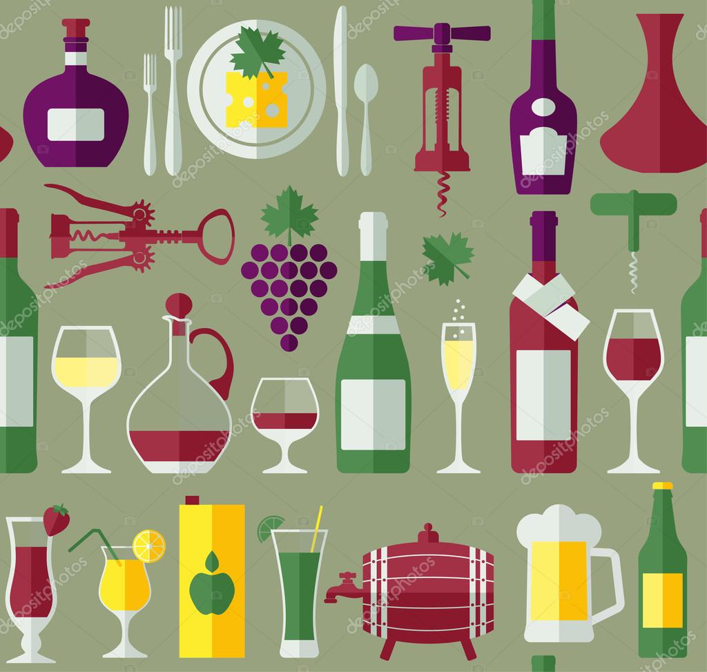 Seamless wine pattern Stock Vector Image by ©olgamilagros #53812281