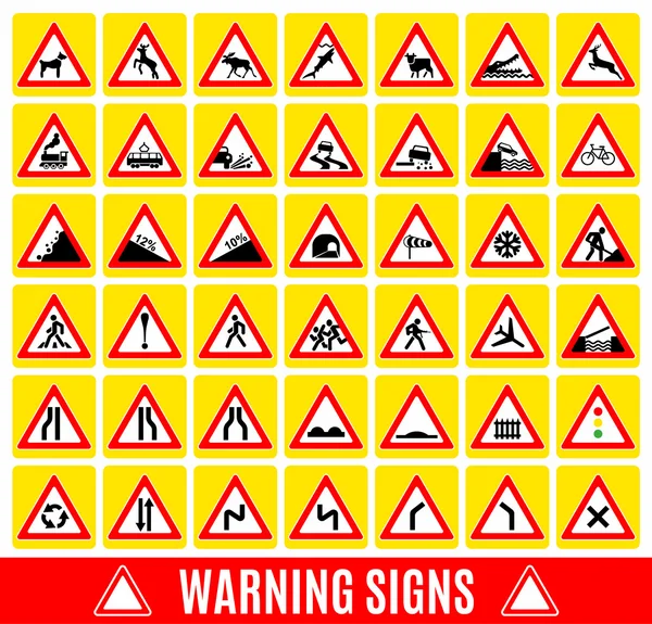 Car warning signs Vector Art Stock Images | Depositphotos