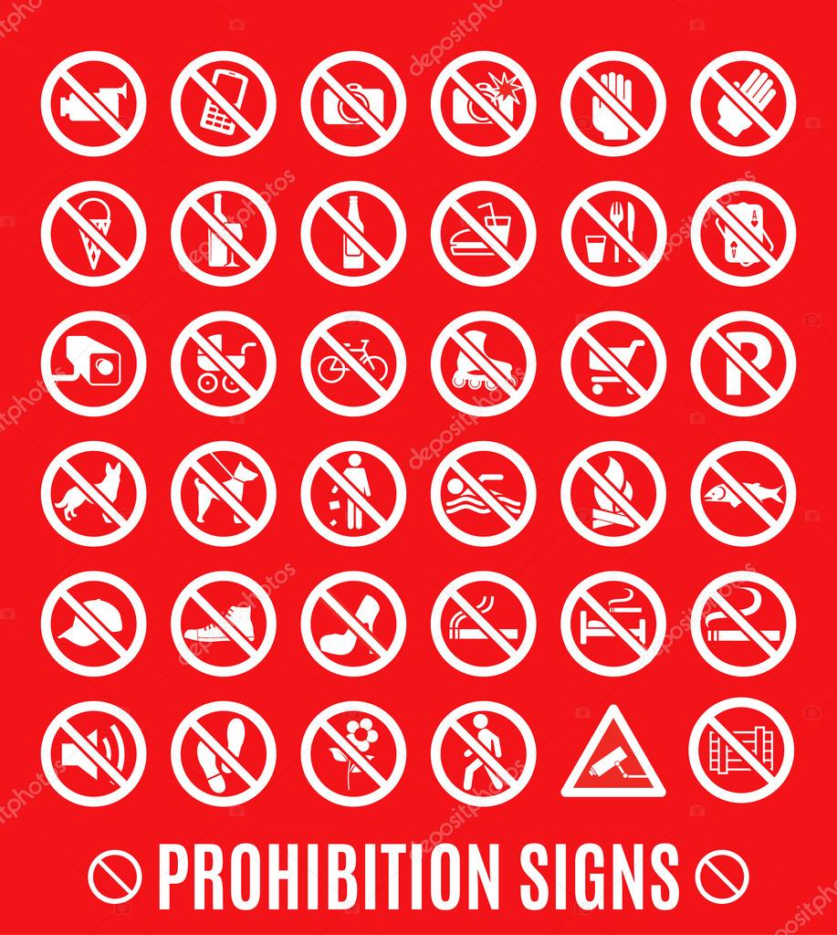 Prohibition set symbols Stock Vector by ©olgamilagros 54976287