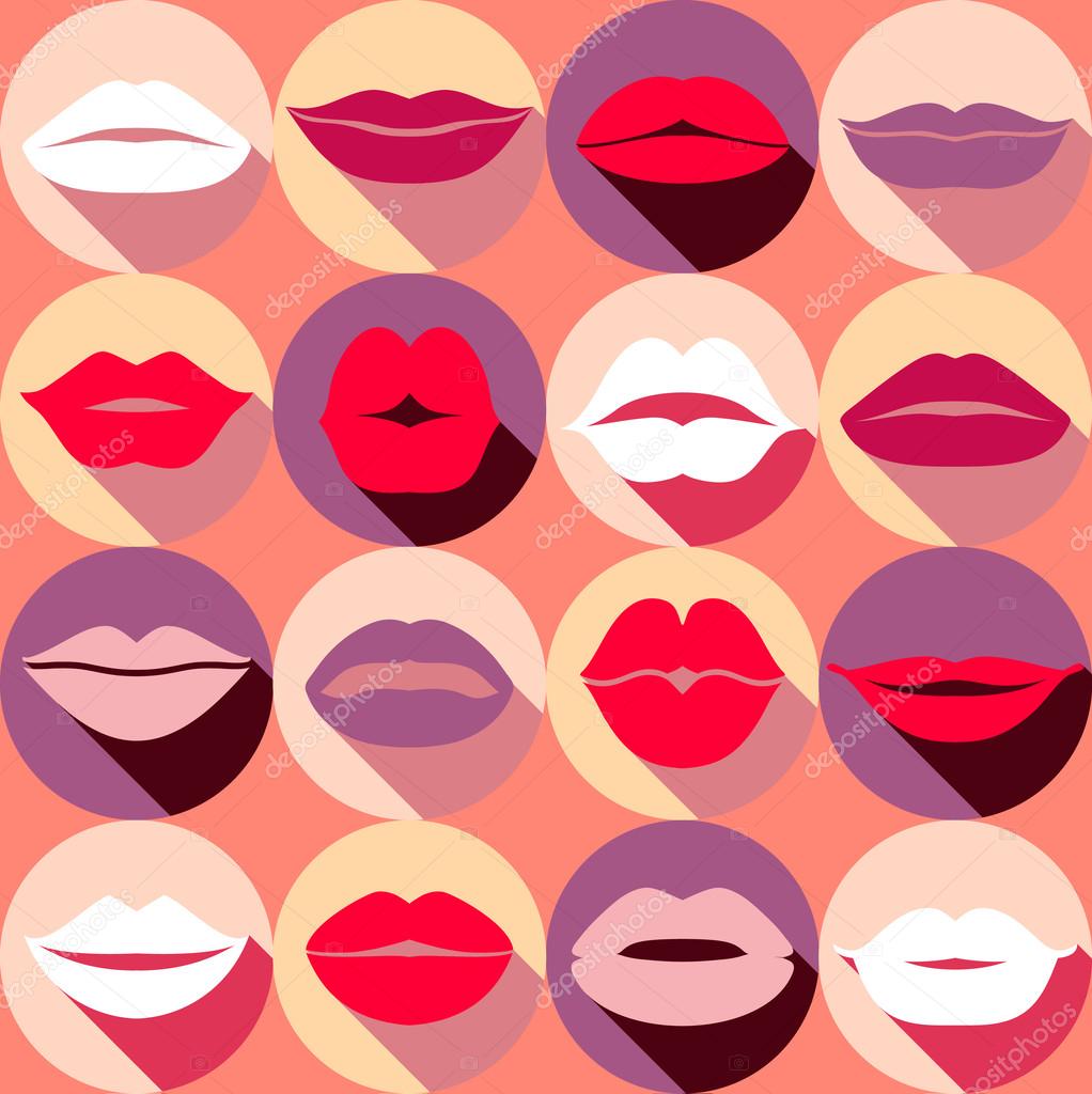 Flat design of lips Stock Vector Image by ©olgamilagros #58435175