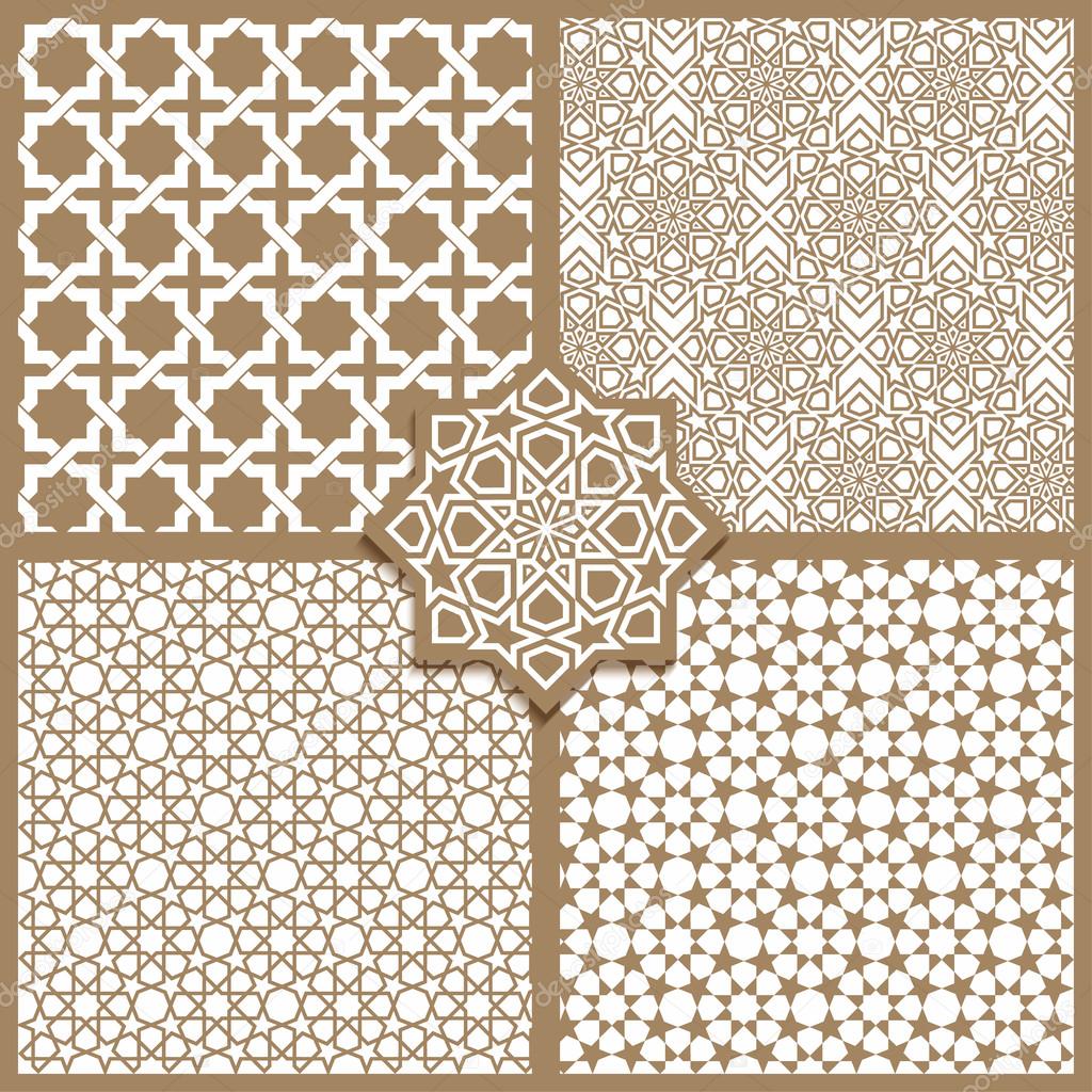 Seamless Islamic patterns — Stock Vector © olgamilagros #74745009