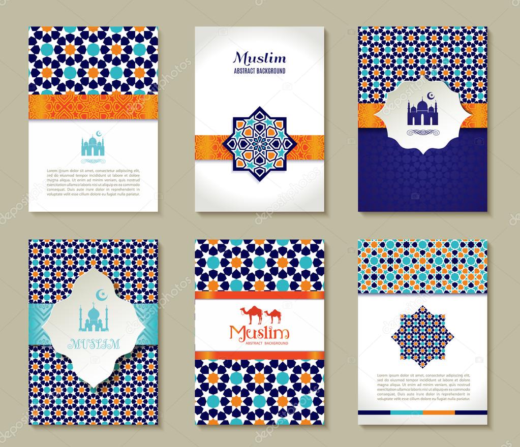 Images: islamic cards | Set of islamic cards — Stock Vector ...