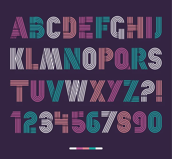 Retro stripes funky fonts set — Stock Vector © olgamilagros #78138600