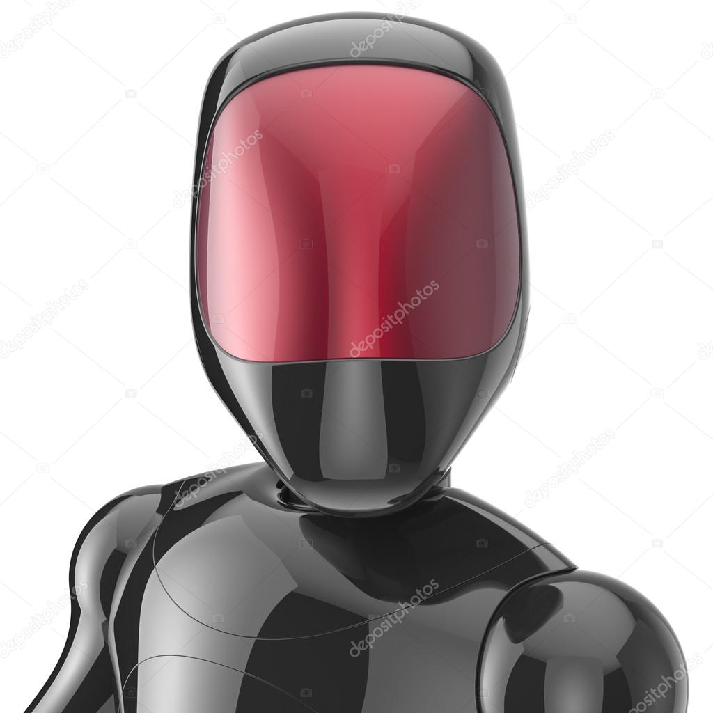 Bot robot cyborg android futuristic artificial character black — Stock ...