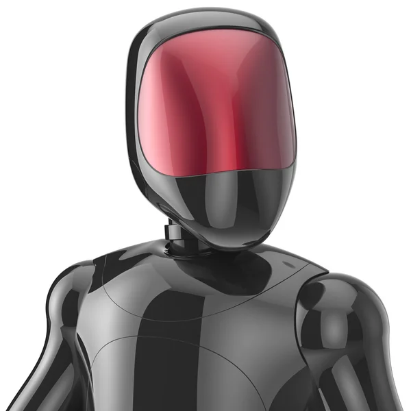 Bot robot cyborg android futuristic artificial character black — Stock ...