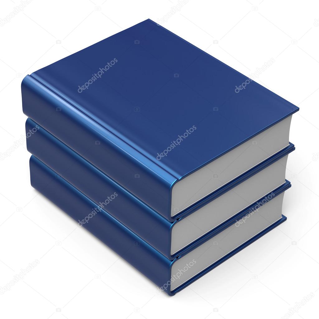 Blue books stack blank cover 3 three school learning icon — Stock Photo ...