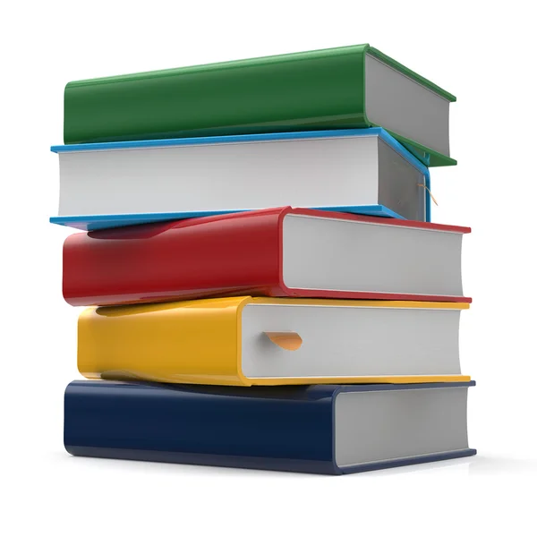 Books stack of book blank covers colorful five textbooks — Stock Photo ...
