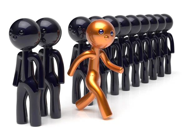 Different people stand out from the crowd black character man — Stock ... Different people stand out from the crowd black character man — Stock ...