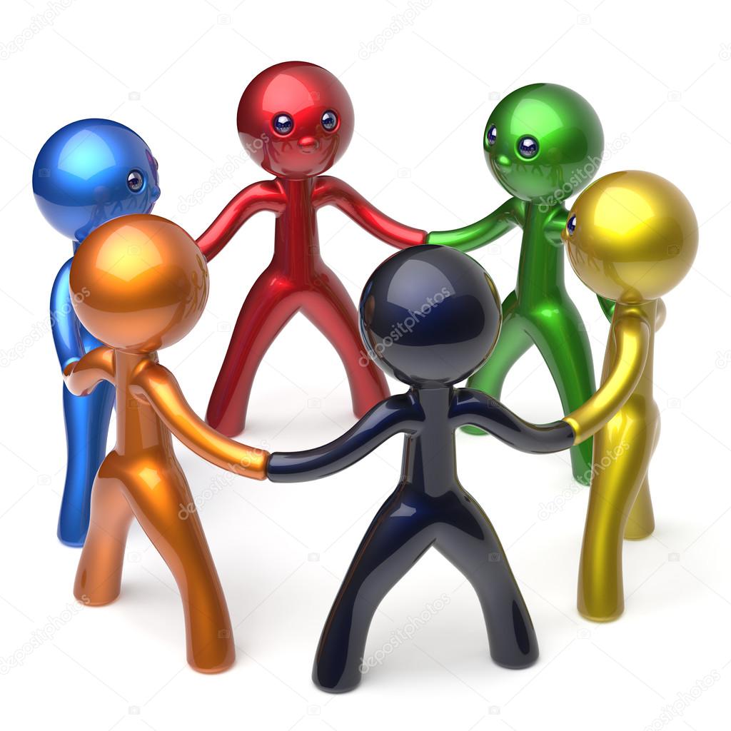 Teamwork men circle people social network individuality icon Stock ...