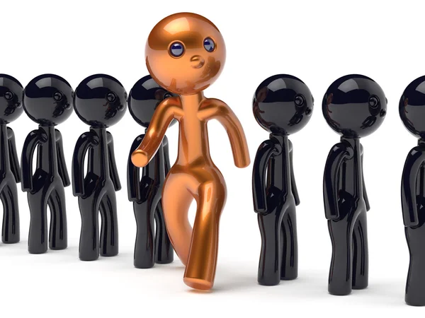 One red man stand out from the crowd. leader concept — Stock Photo ... One red man stand out from the crowd. leader concept — Stock Photo ...