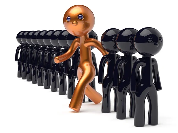 Individuality character stand out from the crowd man stylized Stock ...