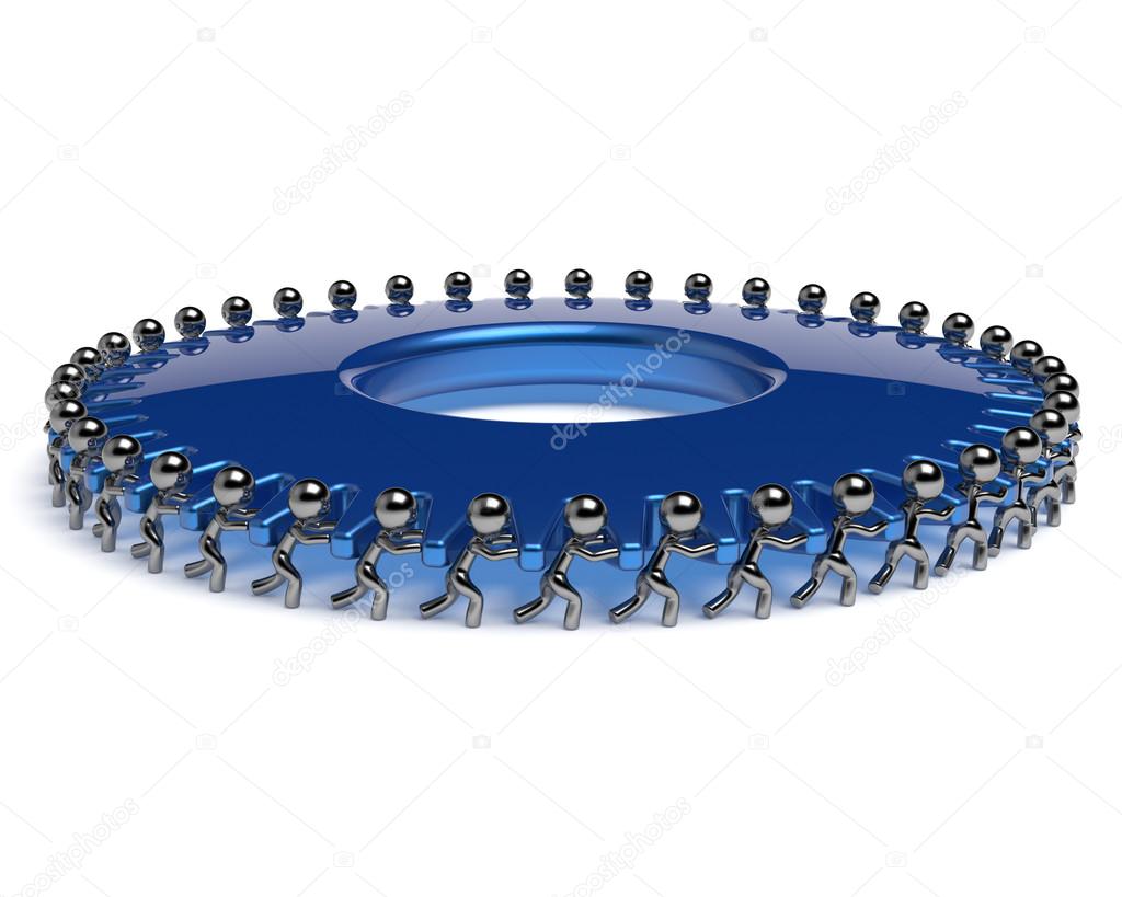 Business process partnership teamwork gear wheel men unity — Stock ...