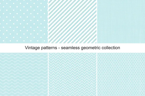 Collection of classic seamless retro patterns - simple geometric design ...