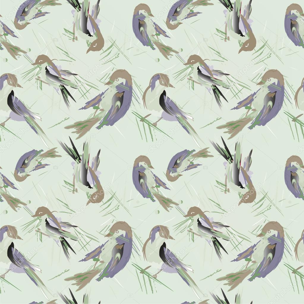 Seamless texture with birds Stock Vector by ©marina13mateich 99596440