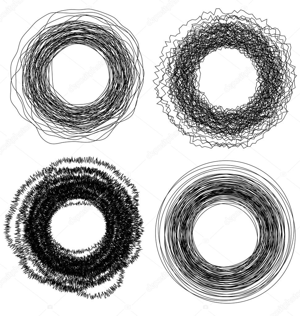 Black drawing circles abstract vector set Stock Vector Image by ...