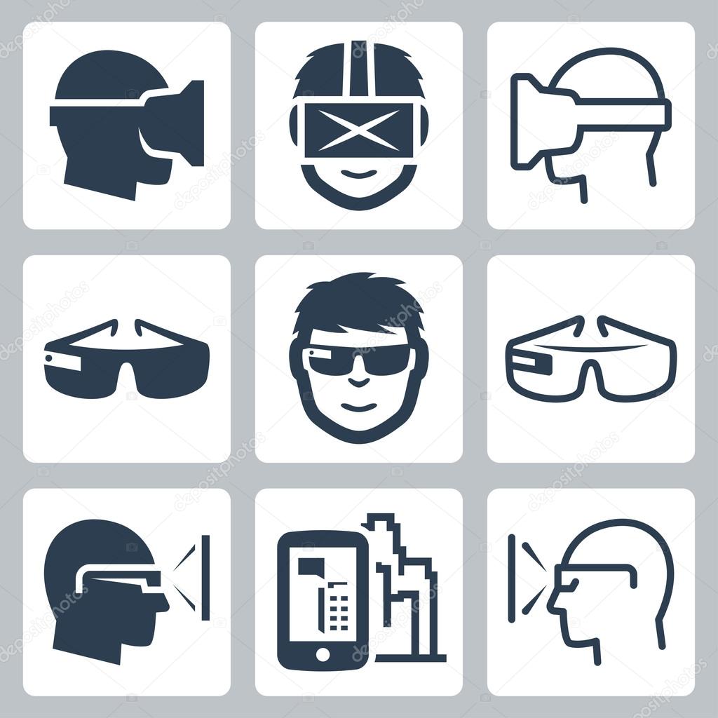 Virtual and augmented reality icons — Stock Vector © greyj #67126193 Virtual and augmented reality icons — Stock Vector © greyj #67126193
